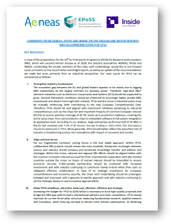 Discover the comments from AENEAS, EPoSS And INSIDE on the Draghi and ...